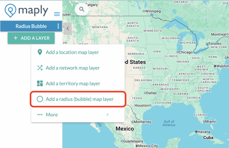 Radius Map (Bubble Map) - Mapping Tools and Features - Maply