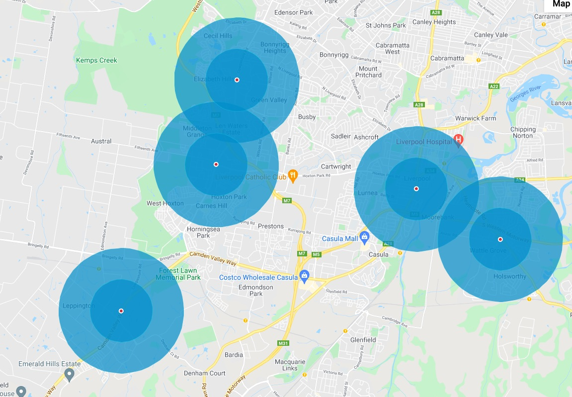 Radius Map (Bubble Map) - Mapping Tools and Features - Maply