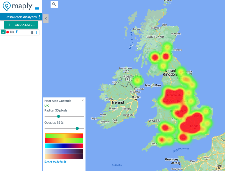 Geographic Heat Map - Mapping Tools and Features - Maply